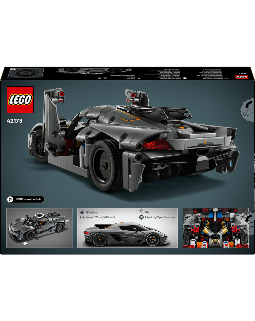 Lego technic koenigsegg jesko absolut grey hypercar 42173 | Prénatal ...